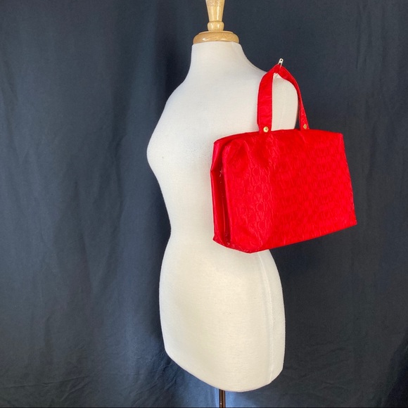 Escada | Bags | Vintage Escada Heart Logo Canvas Travel Makeup ...